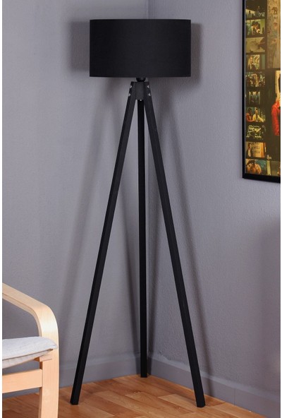 Beyond Decoration Tripod Mdf Ayaklı Lambader -Siyah