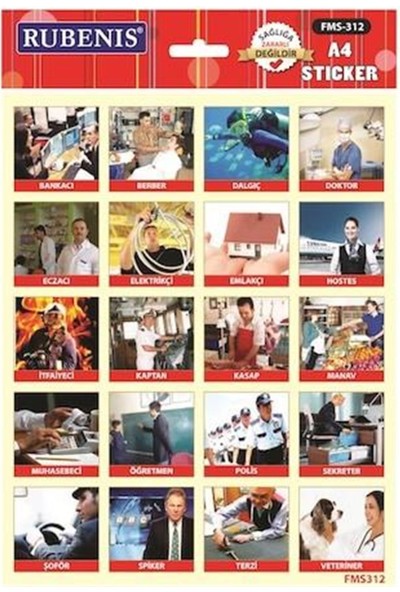 Rubenis Sticker Meslek Resimli FMS-313 Rubenis Sticker Meslek Resimli FMS-313
