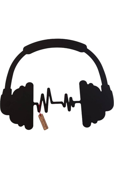 Tekin Müzik Kulaklık Siyah Duvar Süsü