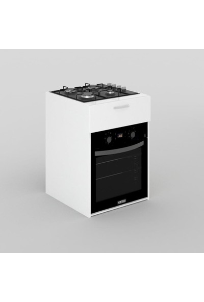 Era Home Ankastre Üstten Çekmeceli Mdf Fırın Ocak Dolabı