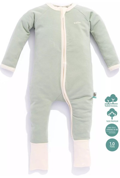 Kidzee Uyku Tulumu, Sage Zee-Suit 1.0 Tog Kidzee Uyku Tulumu, Sage Zee-Suit 1.0 Tog