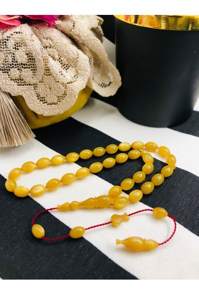 Tesbihas Atölyesi Opal Model Sedefli Sıkma Kehribar Tesbih