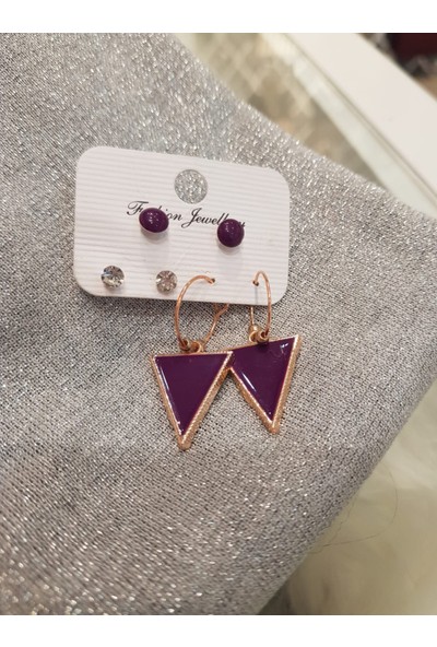 BellaVino Kadın 6'lı Üçgen Küpe CV04