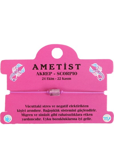 Cetinaccessories Ametis Doğal Taş Akrep Burç Ip Bileklik Cetinaccessories Ametis Doğal Taş Akrep Burç Ip Bileklik