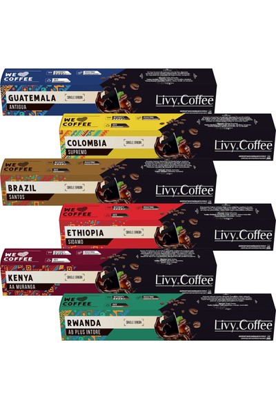 Livy Coffee Nespresso Uyumlu Kapsül Kahve Karma Set 60 Kapsül Livy Coffee Nespresso Uyumlu Kapsül Kahve Karma Set 60 Kapsül