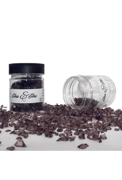 Glass & Gloss Epoksi Reçine Için Renkli Cam Kırıkları Kahve Rengi 100 gr 4 - 8 mm