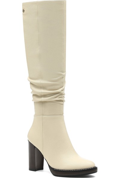 İnci Presy.z 1pr Beyaz Kadın Topuklu Çizme