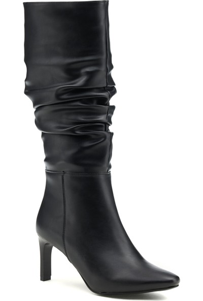 21K-276 1pr Siyah Kadın Topuklu Çizme