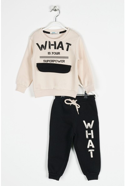 Zepkids Erkek Çocuk Eşofman Takımı What Baskılı 2-5 Yaş