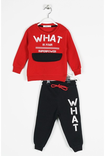 Zepkids Erkek Çocuk Eşofman Takımı What Baskılı 2-5 Yaş Zepkids Erkek Çocuk Eşofman Takımı What Baskılı 2-5 Yaş