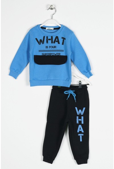 Zepkids Erkek Çocuk Eşofman Takımı What Baskılı 2-5 Yaş