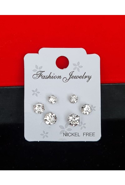 Fashion Accessories Zirkon Taşlı 3'lü Küpe Fashion Accessories Zirkon Taşlı 3'lü Küpe