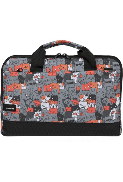 Moserini 13'' 13.3' Taban Korumalı Omuz Askılı Desenli Macbook Çantası - Catlantisgri