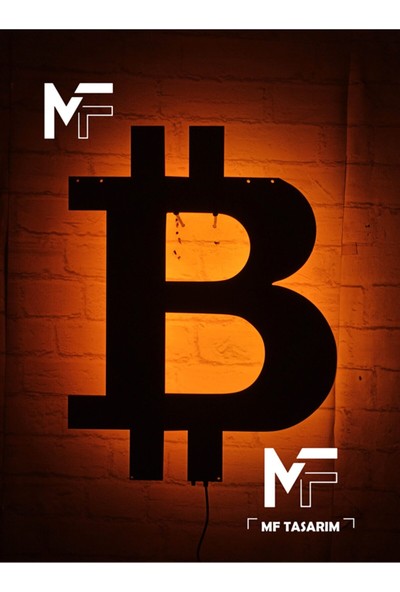 Dekor Hediyelik Bitcoin Kripto Para Rgb LED Işıklı Ahşap Mdf Dekoratif Tablo Dekor Hediyelik Bitcoin Kripto Para Rgb LED Işıklı Ahşap Mdf Dekoratif Tablo