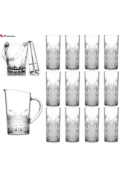 Paşabahçe Timeless Rakı Bardağı - Sürahi - Buz Kovası - Maşa Seti
