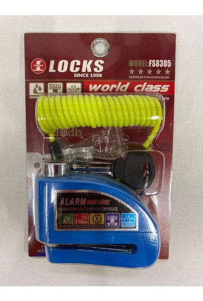 Auvray World Class Locks 110 Db Mavi Alarmlı Disk Kilidi Auvray World Class Locks 110 Db Mavi Alarmlı Disk Kilidi