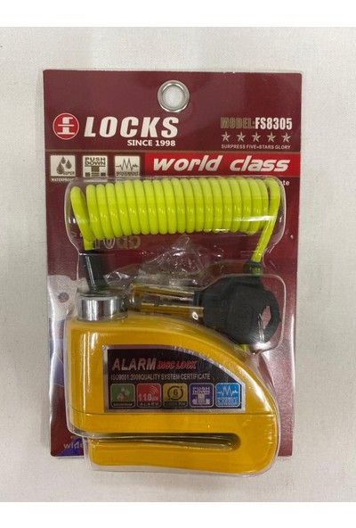 Auvray World Class Locks 110 Db Sarı Alarmlı Disk Kilidi Auvray World Class Locks 110 Db Sarı Alarmlı Disk Kilidi