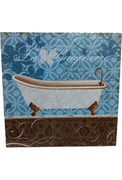 İkizler Dekoratif Banyo Temalı Metal Pano