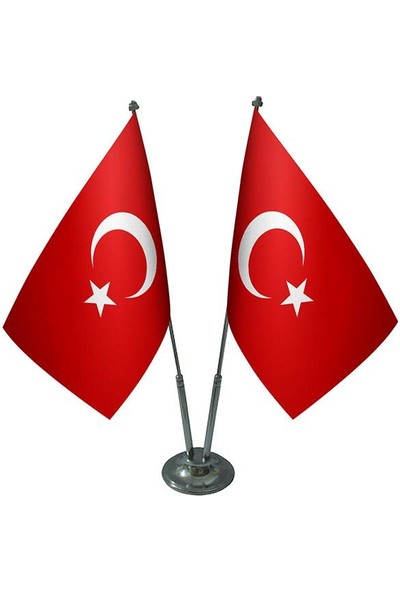 Saturndesign Masaüstü İkili Türkiye Cumhuriyeti Bayrağı İkili Krom Direk Masa Bayrak Seti Saturndesign Masaüstü İkili Türkiye Cumhuriyeti Bayrağı İkili Krom Direk Masa Bayrak Seti