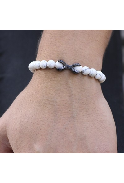 Zuk Collection Doğal Taş Bileklik Pençe Zirkonlu Beyaz Havlit Taşı Bileklik Zuk Collection Doğal Taş Bileklik Pençe Zirkonlu Beyaz Havlit Taşı Bileklik