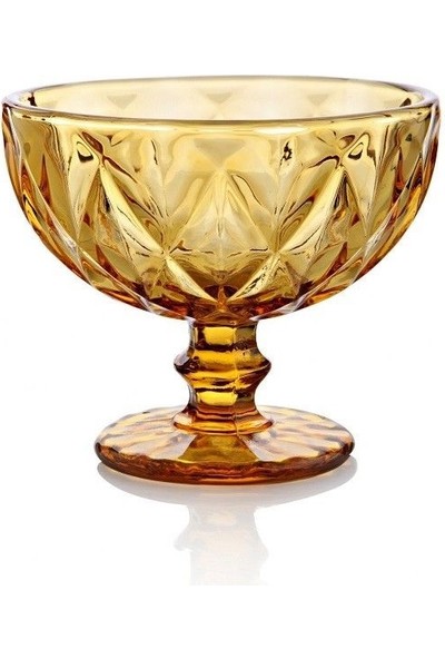 Wosso Cam Sarı Renk Kaideli Tatlı Kasesi Wosso Cam Sarı Renk Kaideli Tatlı Kasesi