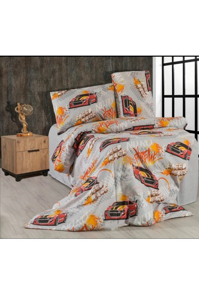 Simge Center Erkek Çocuk Araba Desenli Tek Kişilik Nevresim Takımı