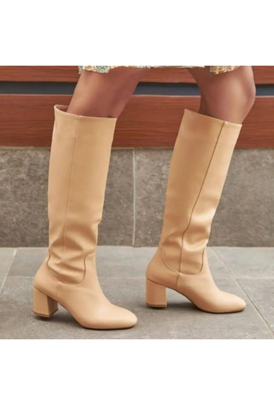 İnce Ayakkabı Kadın Topuklu Çizme