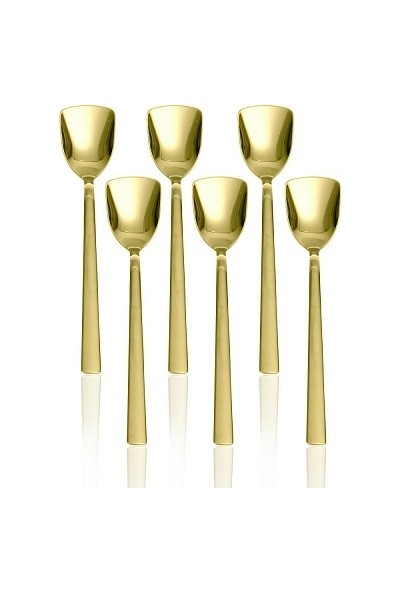 Zuzu Made Lüks Gold Renk Paslanmaz Çelik 6'lı Dondurma Kaşığı ve Tatlı Kaşığı Zuzu Made Lüks Gold Renk Paslanmaz Çelik 6'lı Dondurma Kaşığı ve Tatlı Kaşığı