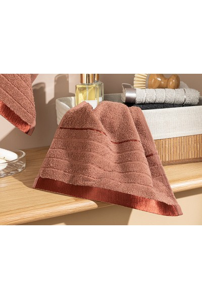 English Home Bold Stripe Armürlü Armürlü El Havlusu 30X45 cm Kiremit