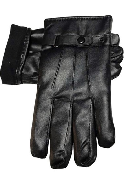 Mugees Erkek Standart Beden Siyah Suni Deri Eldiven