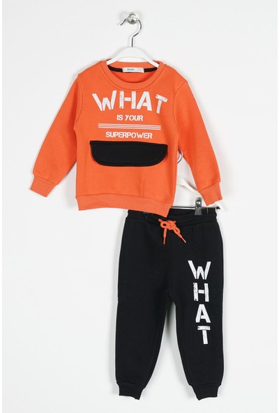 Zepkids Erkek Çocuk Eşofman Takımı What Baskılı 2-5 Yaş