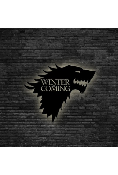 Dekor Hediyelik Winter Is Coming Ledli Ahşap Tablo Dekor Hediyelik Winter Is Coming Ledli Ahşap Tablo