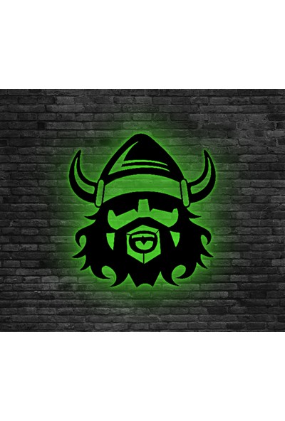 Dekor Hediyelik Vi̇ki̇ng Kaskı Ledli̇ Ahşap Tablo Dekor Hediyelik Vi̇ki̇ng Kaskı Ledli̇ Ahşap Tablo