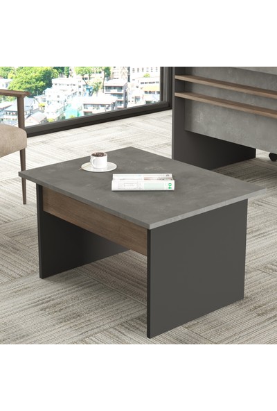 Robin Home Berlin B Ofis Sehpası 80CM*60CM Kahve-Beton-Antrasit Vs2-Cga Robin Home Berlin B Ofis Sehpası 80CM*60CM Kahve-Beton-Antrasit Vs2-Cga