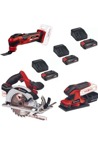 Einhell Varrito Raspalama Tc-Os 18/187 Zımpara Te-Cs 18/165/1 Daire Testere 3X2.5AH Akülü Usta Seti Einhell Varrito Raspalama Tc-Os 18/187 Zımpara Te-Cs 18/165/1 Daire Testere 3X2.5AH Akülü Usta Seti
