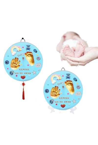 Hayalim Kapımda Bebek El Ayak Izi Hatıra Seti - Kapı Süsü