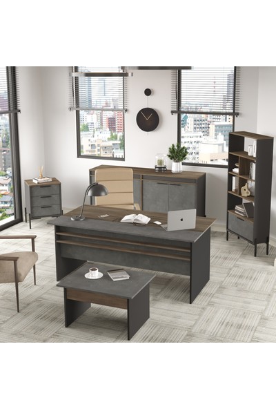 Robin Home Berlin Abcde Ofis Büro Masa Takımı Barok-Antrasit Robin Home Berlin Abcde Ofis Büro Masa Takımı Barok-Antrasit