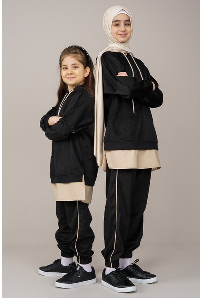 Markosin Genç Kız Kapüşonlu Kadife Alt Üst Takım 10002 Markosin Genç Kız Kapüşonlu Kadife Alt Üst Takım 10002