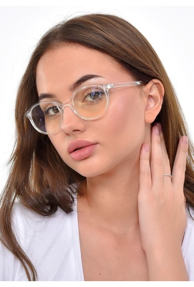 Modalucci Unisex Şeffaf Güneş Gözlüğü Roudn-Şeffaf