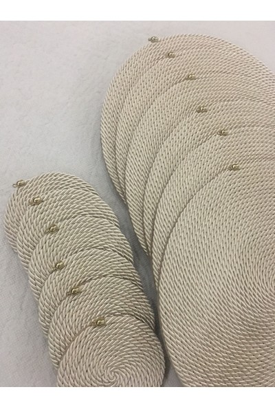 DOSTLARHOBİ Kordon Ip Amerikan Servis 6 Kişilik Supla 6 Kişilik Bardak Altlığı