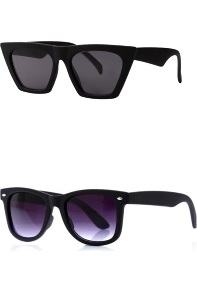 Modalucci Erkek Kadın Kombin 2li Mat Güneş Gözlüğü Cateye-Wayfarer Modalucci Erkek Kadın Kombin 2li Mat Güneş Gözlüğü Cateye-Wayfarer