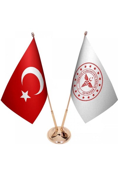 Satürn Masaüstü Sağlık Bakanlığı Bayrağı Türk Bayrağı Ikili Pirinç Direk Masa Bayrak Seti Satürn Masaüstü Sağlık Bakanlığı Bayrağı Türk Bayrağı Ikili Pirinç Direk Masa Bayrak Seti