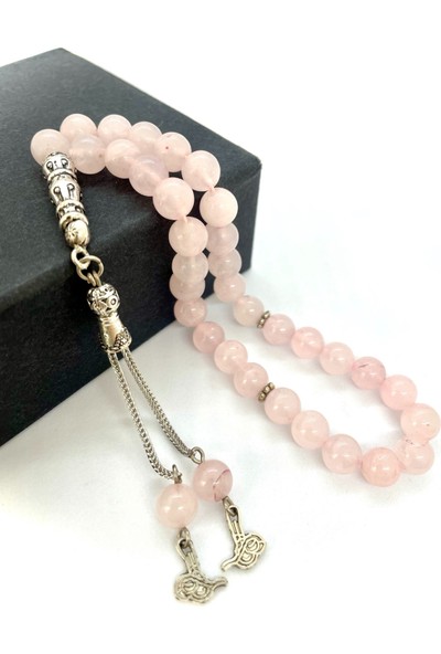 Hediye Kutusu Hediyee Kutusu Orijinal Pembe Kuvars Doğaltaş Tesbih