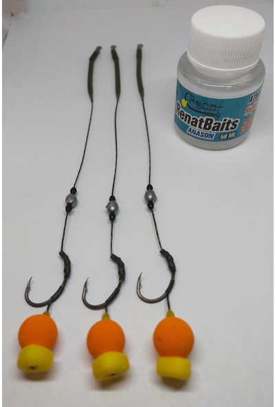 Sazan Rig Yüzen Eva Rig Takımı Anason Atraktörlü (3' Lü Set)