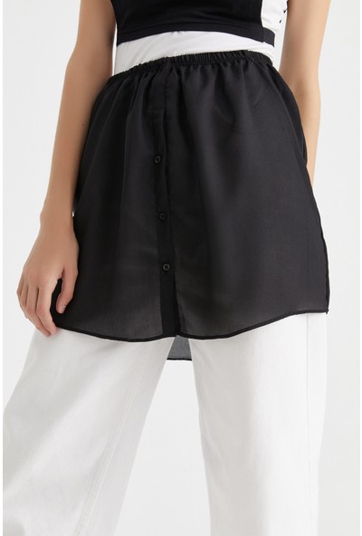 Mirach Krep Gömlek Etek - Siyah