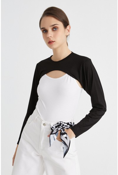 Mirach Sıfır Yaka Boyunluklu Kolluk - Siyah Mirach Sıfır Yaka Boyunluklu Kolluk - Siyah