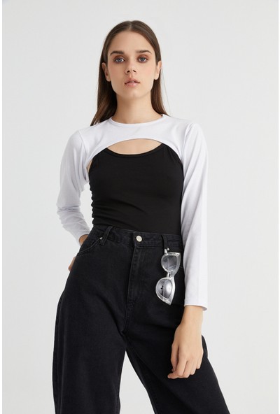 Mirach Sıfır Yaka Boyunluklu Kolluk- Beyaz Mirach Sıfır Yaka Boyunluklu Kolluk- Beyaz