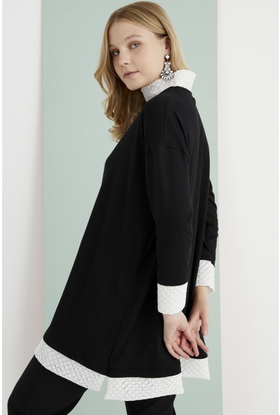 Mirach Dantelli Sweatshirt - Siyah