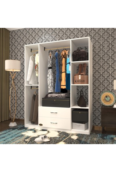 Kenzlife Giysi Dolabı Orhan 175 x 120 x 40 cm Byz Gardırop 2 Çekmeceli Kenzlife Giysi Dolabı Orhan 175 x 120 x 40 cm Byz Gardırop 2 Çekmeceli