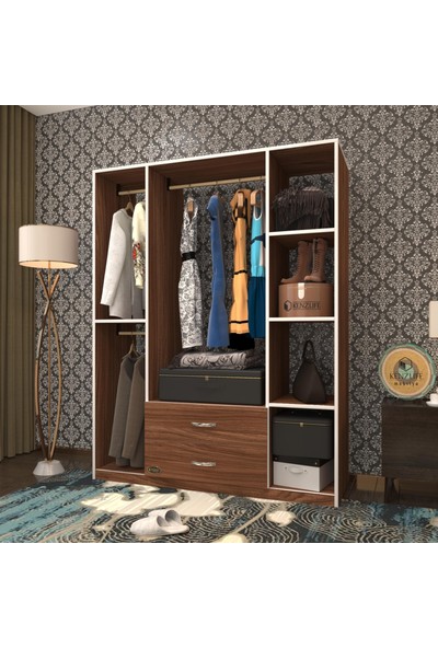 Kenzlife Giysi Dolabı Orhan 175 x 120 x 40 cm Cvz Gardırop 2 Çekmeceli Kenzlife Giysi Dolabı Orhan 175 x 120 x 40 cm Cvz Gardırop 2 Çekmeceli